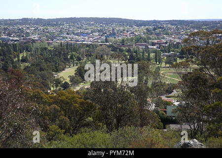 View over Goulburn from Rocky Hill, Goulburn, NSW, Australia Stock ...