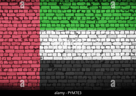 United Arab Emirates flag mural painted on wall texture Stock Photo - Alamy