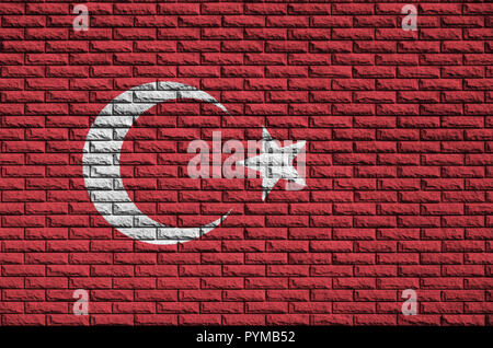 Turkey flag is painted onto an old brick wall Stock Photo - Alamy