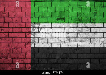 United Arab Emirates flag mural painted on wall texture Stock Photo - Alamy