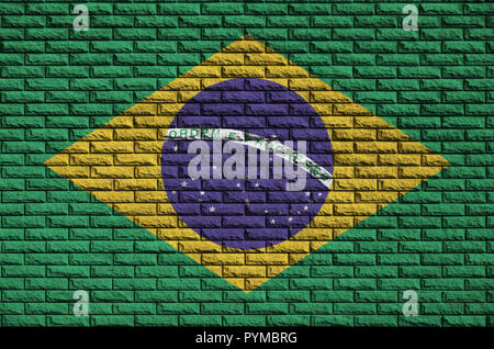 Brazil flag is painted onto an old brick wall Stock Photo - Alamy