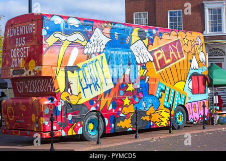 Adventure Bus Dorset at Poole, Dorset UK in October Stock Photo - Alamy