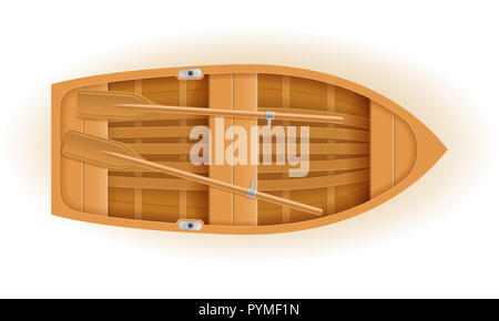 wooden boat top view vector illustration isolated on white background ...
