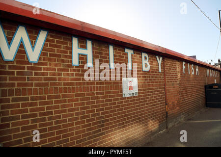 A view of the Whitby Fish Market in Whitby, North Yorkshire, England ...