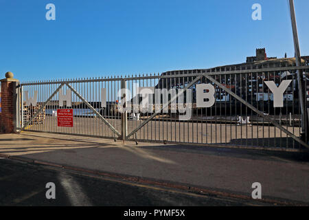A view of the Whitby Fish Market in Whitby, North Yorkshire, England ...