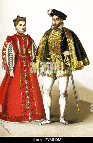 The figures represented here are French people between 1500 and 1550 ...