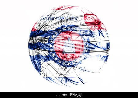 Abstract Missouri sparkling flag. American Christmas ball holiday ...