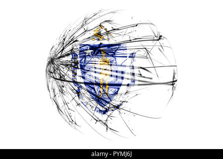 Abstract Massachusetts sparkling flag. American Christmas ball holiday ...