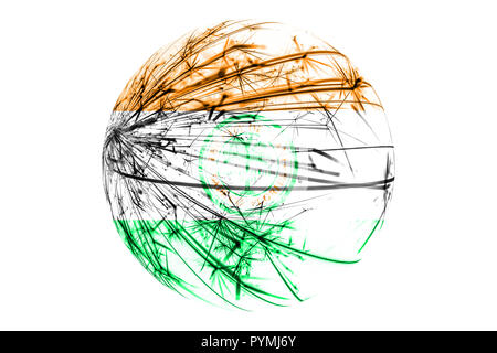 Abstract Miami, Florida sparkling flag. American Christmas ball holiday ...