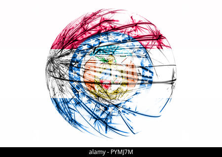 Abstract Missouri sparkling flag. American Christmas ball holiday ...