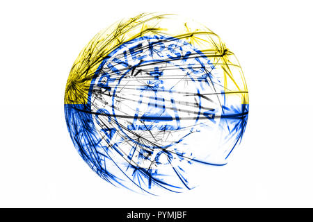 Abstract Riverside, California sparkling flag. American Christmas ball ...