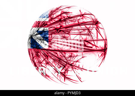 Abstract Massachusetts sparkling flag. American Christmas ball holiday ...