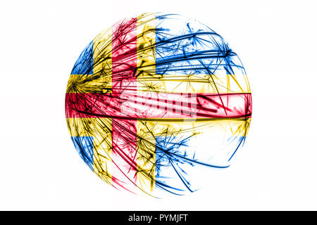 Aland abstract fireworks sparkling flag. New Year, Christmas and ...