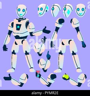 Robot Vector. Animation Set. Mechanism Robot Helper. Cyborgs, AI Futuristic Humanoid Character ...