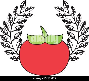 leaves background label tomato nature organic vector illustration Stock ...