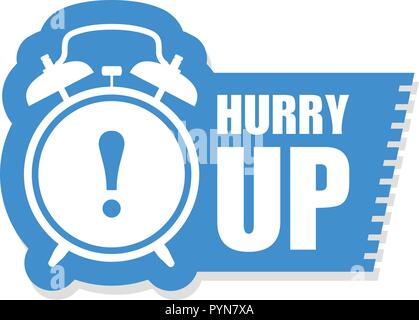 Hurry up sticker or label - sale ringing badge with alarm clock Stock ...