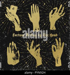 Collection of witches and magic boho with hand, crystal ball, moon, sun ...