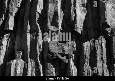 Sedementary Rock Wall Quarry with rock patterns and shapes Stock Photo ...