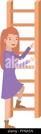 woman with wooden stair avatar character Stock Vector Image & Art - Alamy