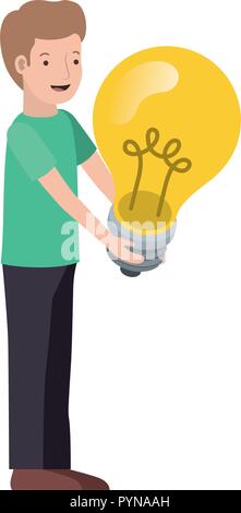 avatar man and yellow bulb Stock Vector Image & Art - Alamy