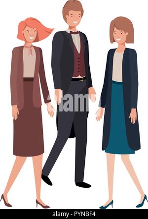 group of business people elegant avatar character Stock Vector Image ...