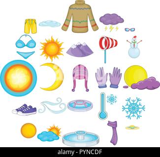 Temperate climate icons set, cartoon style Stock Vector Image & Art - Alamy