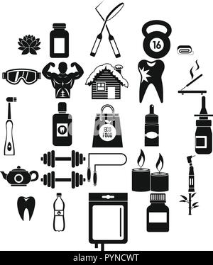 Bodybuilder icons set, simple style Stock Vector Image & Art - Alamy