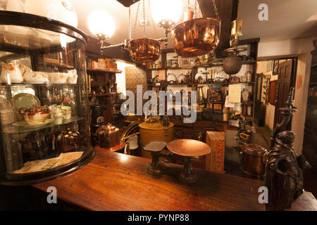 Interior view of recreaterd victorian street scene in Abbey House ...
