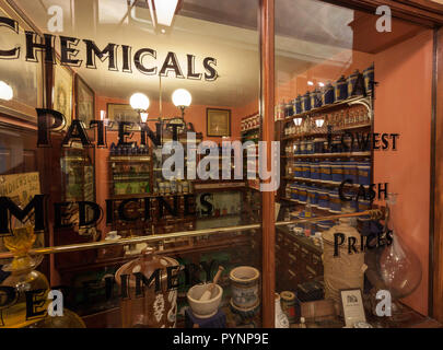 Interior view of recreaterd victorian street scene in Abbey House ...
