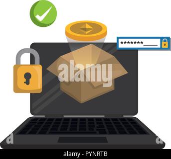 box carton screen pc laptop Stock Vector Image & Art - Alamy