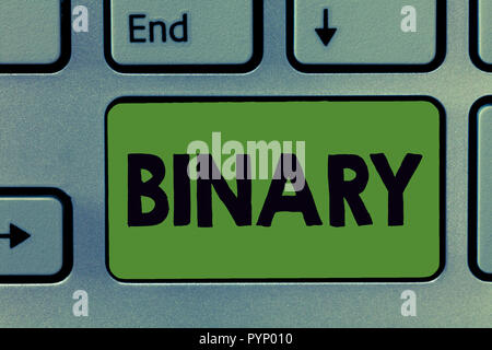 Text sign showing Binary. Conceptual photo relating to using or ...