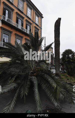 Italy. 29th October, 2018. Naples, bad weather hits the Neapolitan city ...