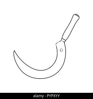 Metal Sickle with a Wooden Handle Vector Symbol Icon Design ...