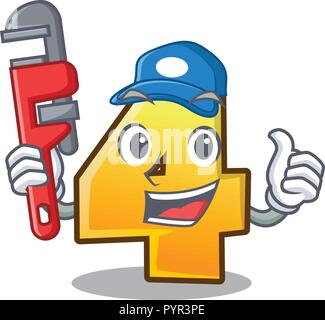Mechanic number four isolated on the mascot Stock Vector Image & Art ...
