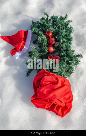 Traditional Christmas symbols on the snow Stock Photo - Alamy