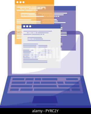 computer with webpages templates vector illustration design Stock ...