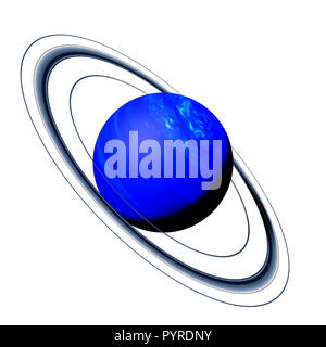 planet Neptune with its rings isolated on white background, part of the ...