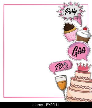 Party photo frame prop cartoons for cut vector illustration graphic ...