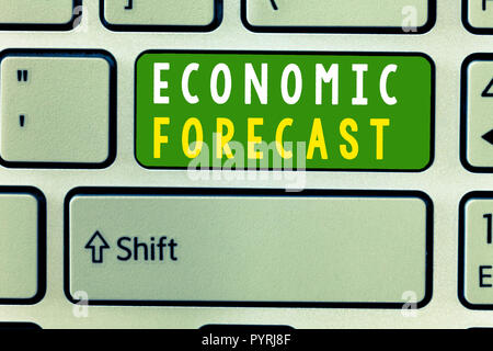 Handwriting text Economic Forecast. Concept meaning Process of making ...