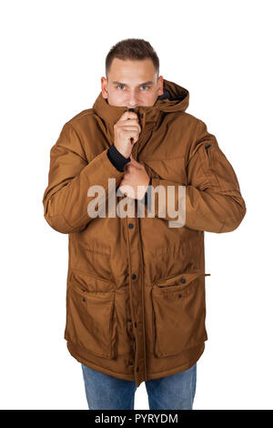 Stylish black sweater with a hood on a white background, front view ...