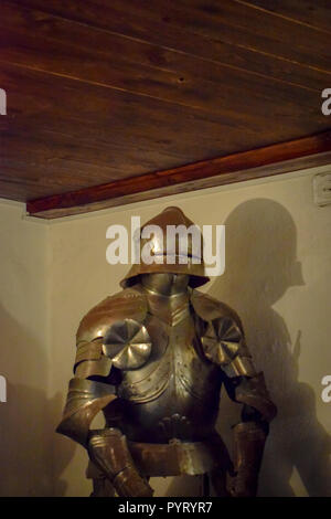 Full knightly armor at Bran Castle, Transylvania, Romania Stock Photo ...