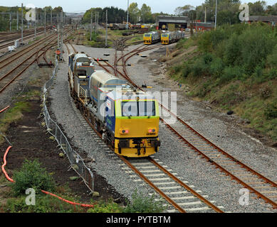 Northern Rail train maintenance depot at Newton Heath, Manchester with ...