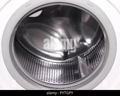Inside washing machine, drum of front-loading washing machine with ...