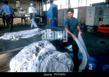 Italy, Sikh Indian immigrates working in a tannery, Arzignano (Vicenza ...