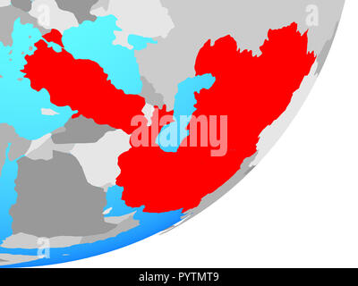 ECO member states on blue political 3D globe. 3D illustration Stock ...