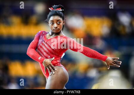 October 30, 2018: Simone Biles of Â United States during Floor, Team ...