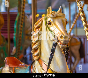 animal merry-go-round at funfair Harbour Park Littlehampton West Sussex ...