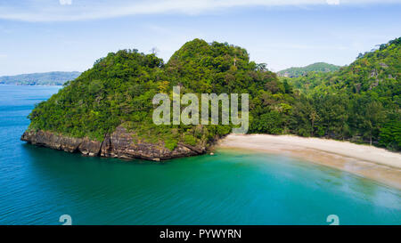 Aerial view of Ao Phante Malacca beach in Koh Tarutao island, Thailand ...