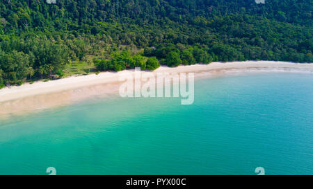 Aerial view of Ao Phante Malacca beach in Koh Tarutao island, Thailand ...