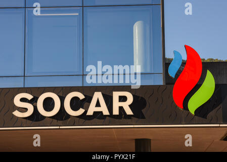 Logo sign of Socar gas station at Lugano on Switzerland Stock Photo - Alamy